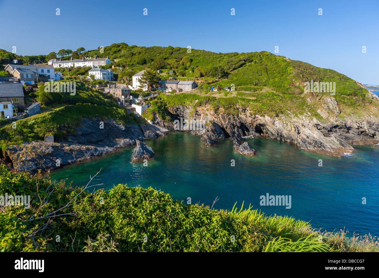 The Cornish coastal village of Portloe, South Cornwall,, England ...