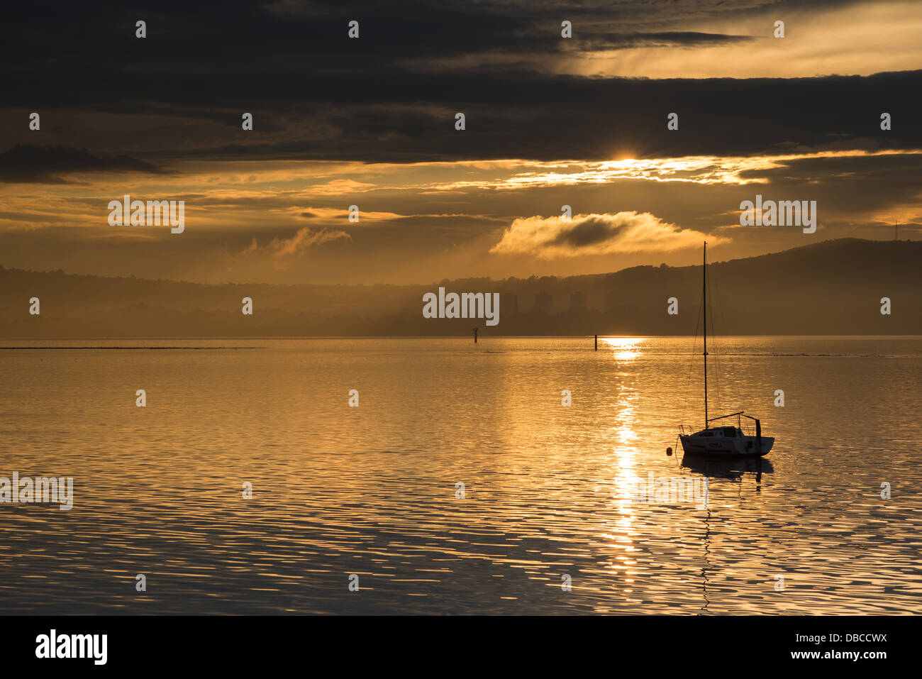 Sunset over Belfast Lough Stock Photo - Alamy