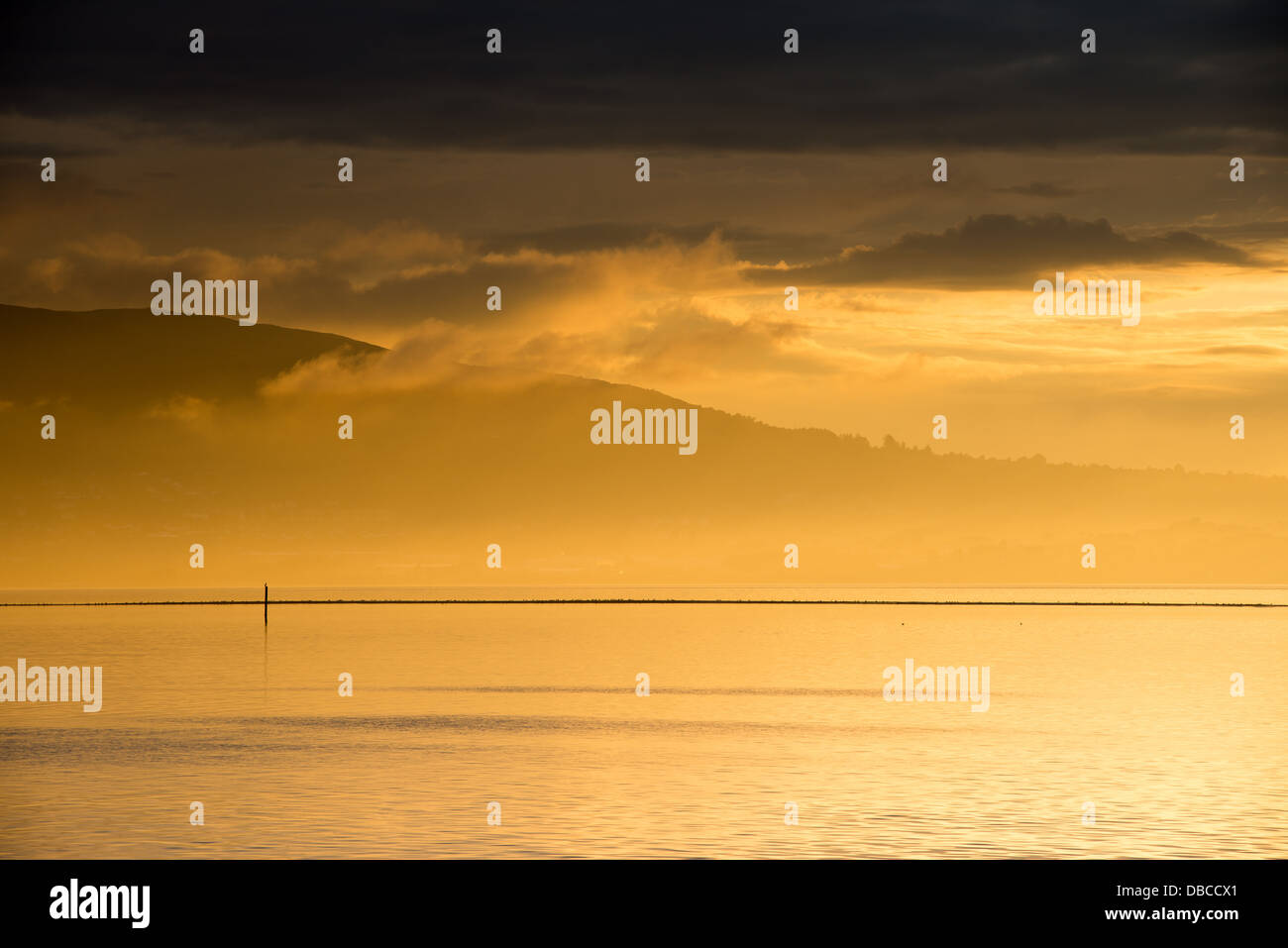 Sunset over Belfast Lough Stock Photo - Alamy