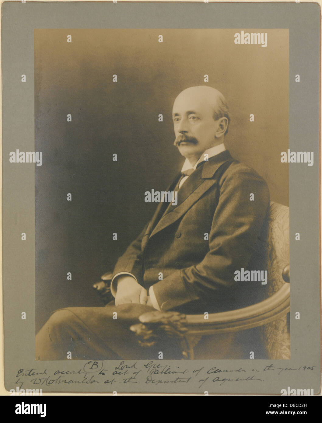 A portrait of Lord Grey, a significant historical figure, captured in a ...