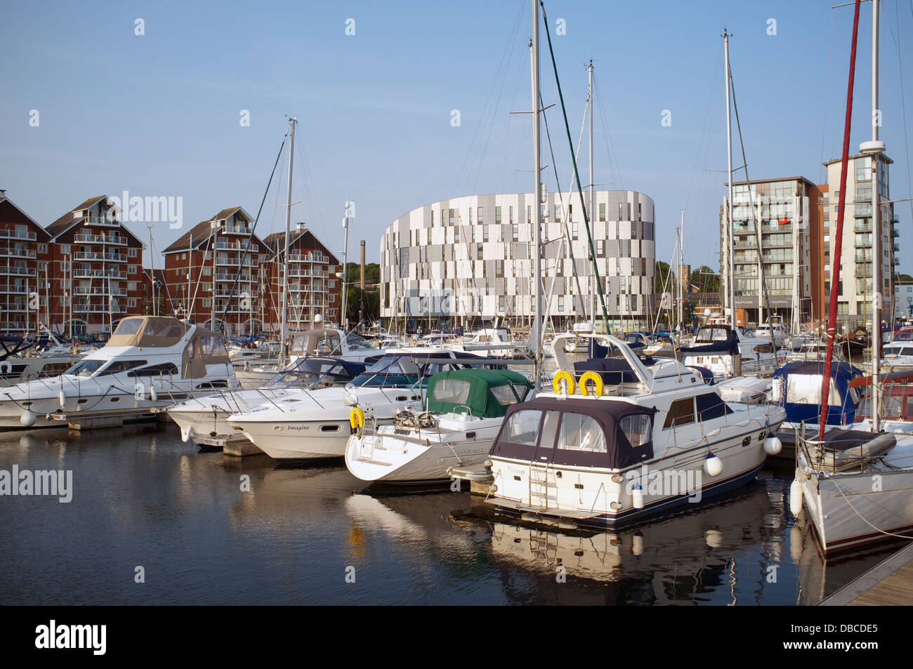Ipswich waterfront with the University Campus building in the centre of ...