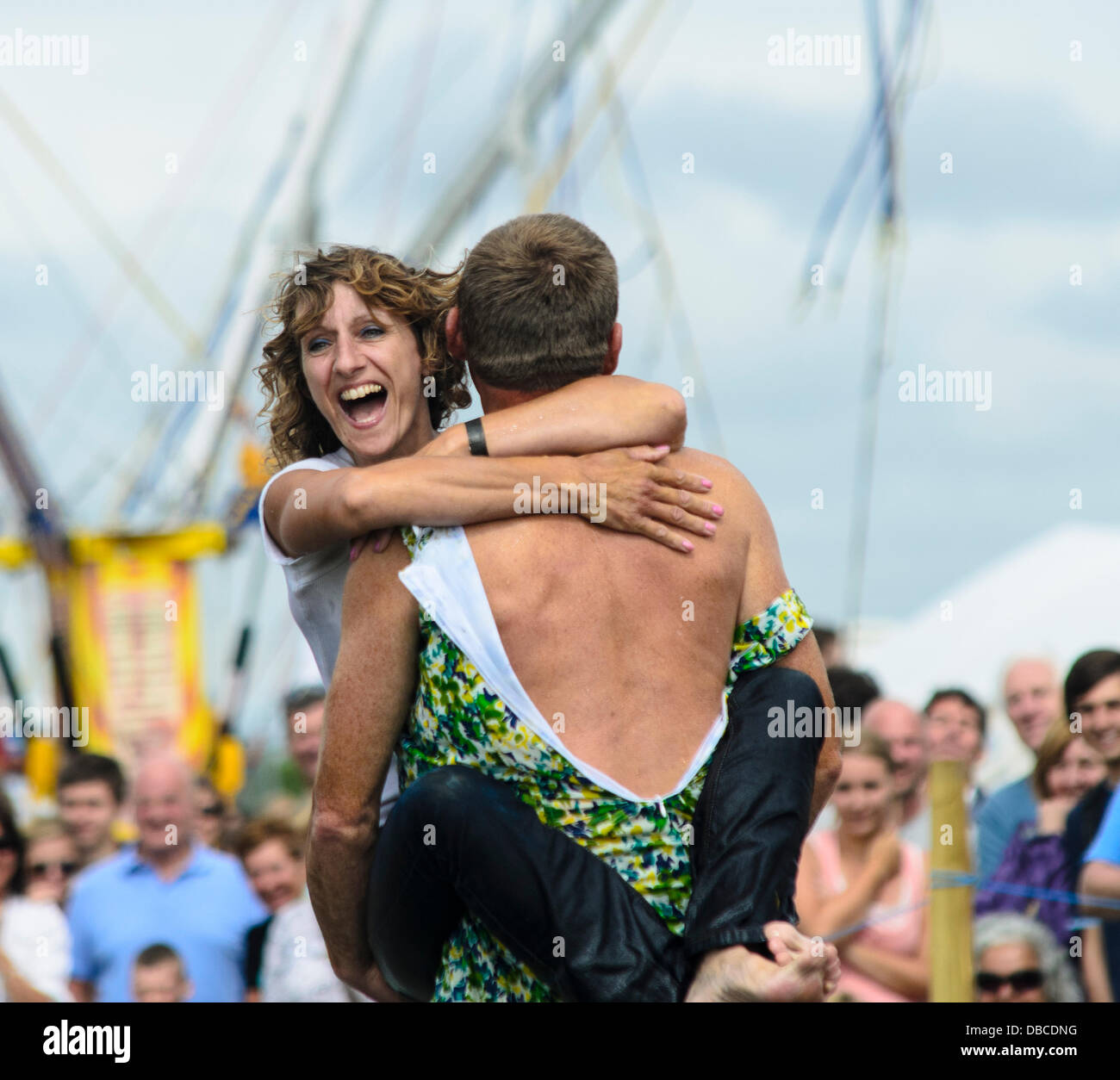 Wife carrying competition, the Lowland Games Stock Photo - Alamy