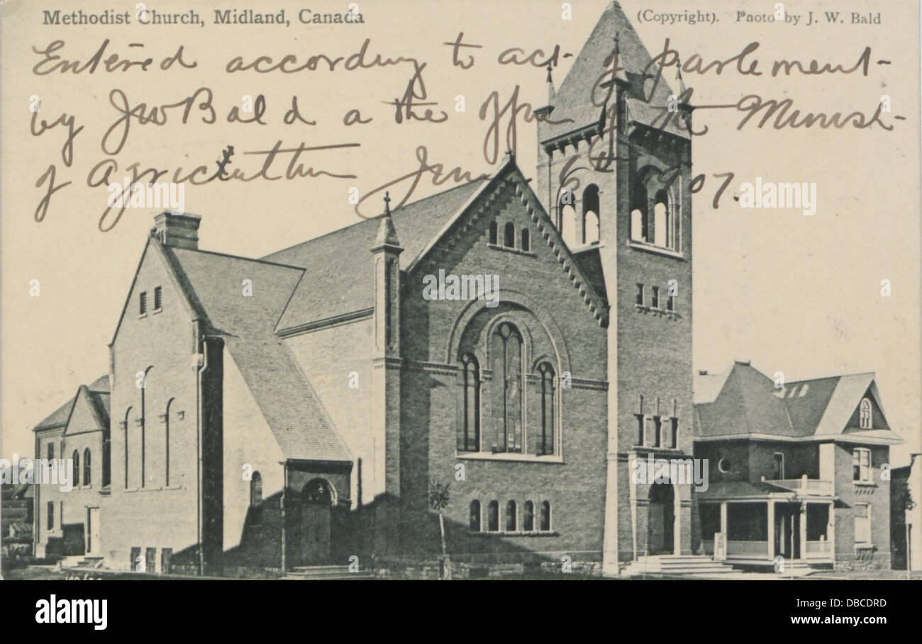 This photograph shows the Methodist Church in Midland, capturing its ...