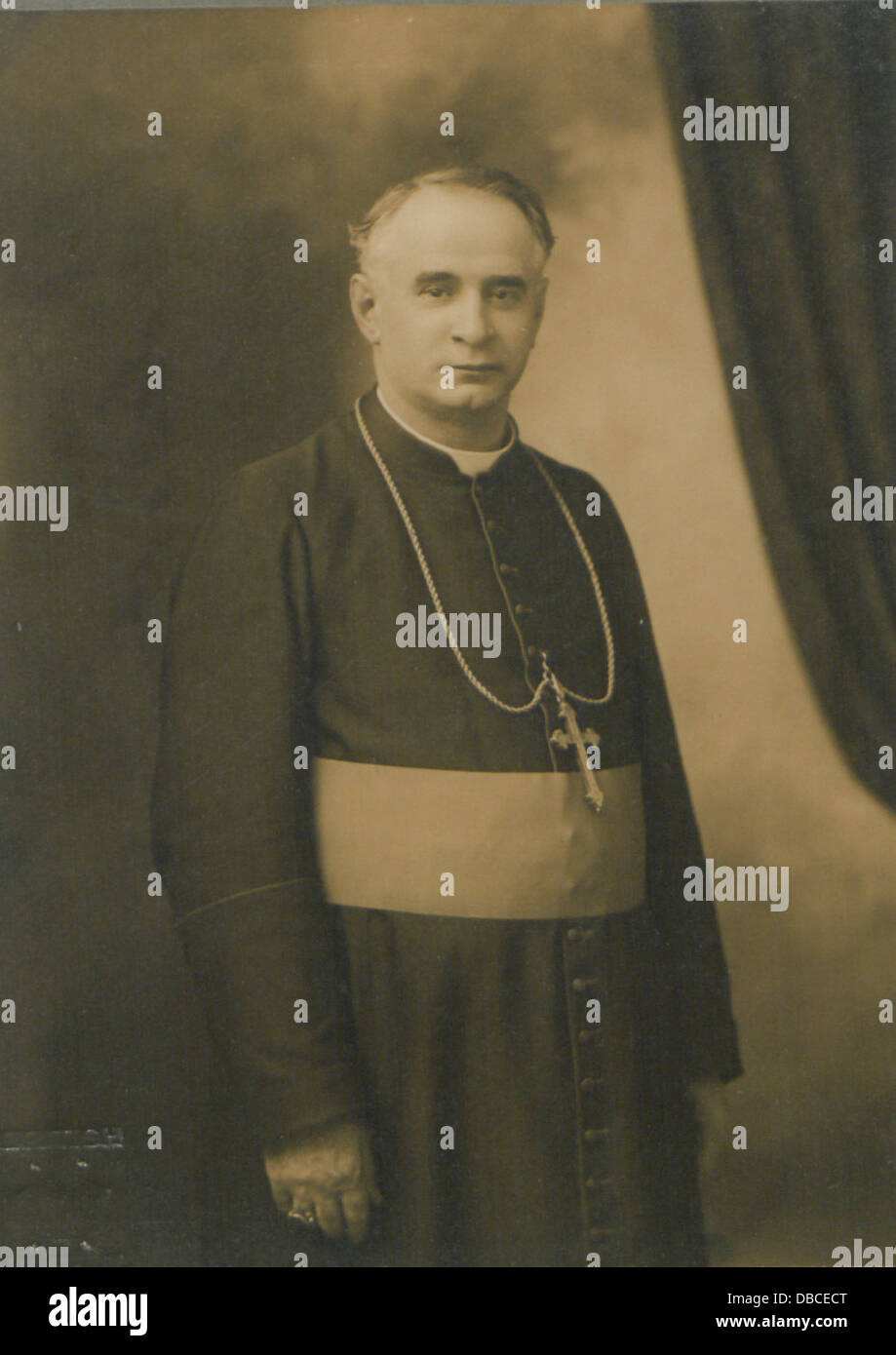 The photograph features Monseigneur Bruneault, Bishop of Nicolet ...