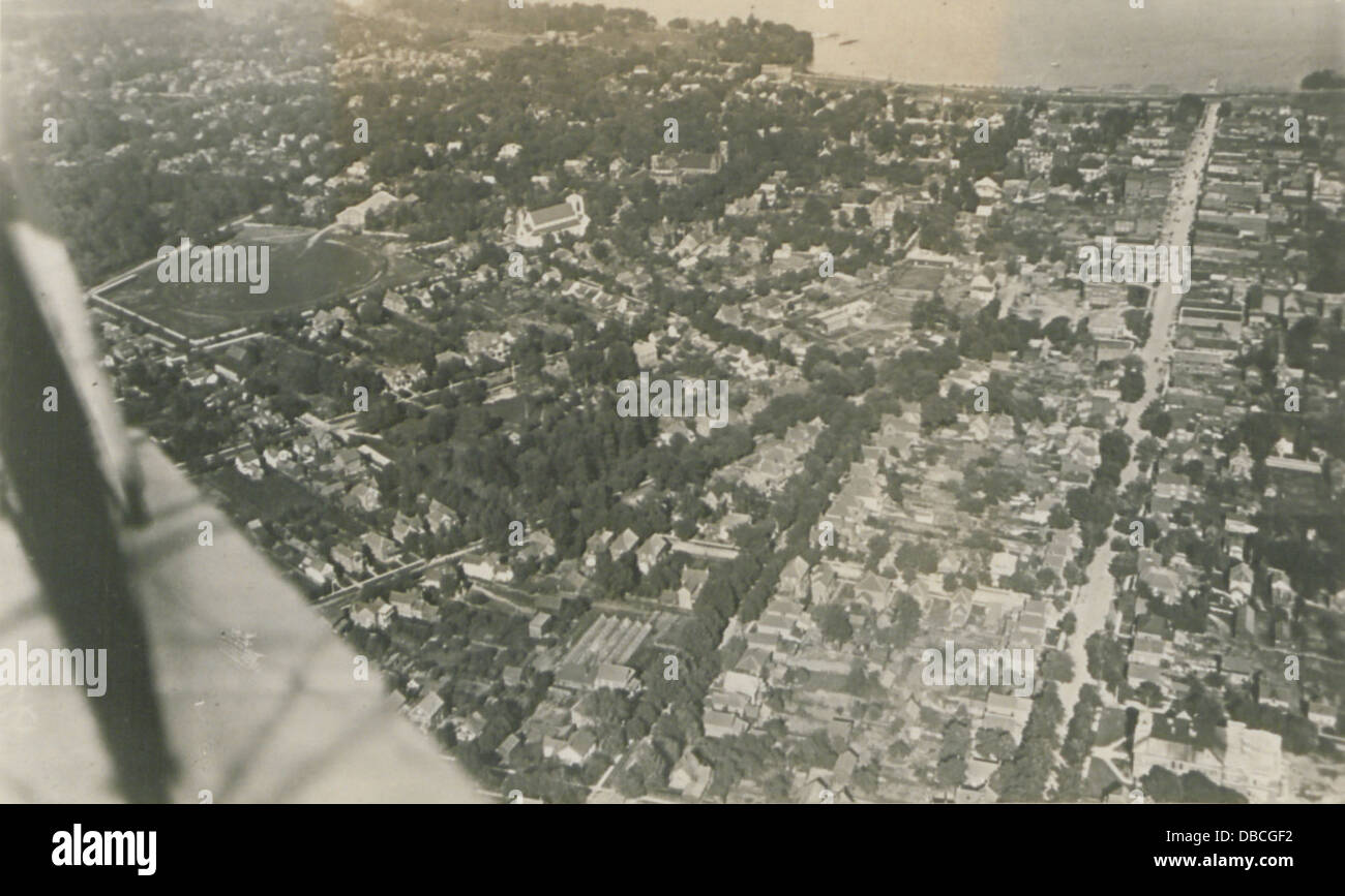 An aerial view of Orillia, Ontario, showcasing the town's layout ...
