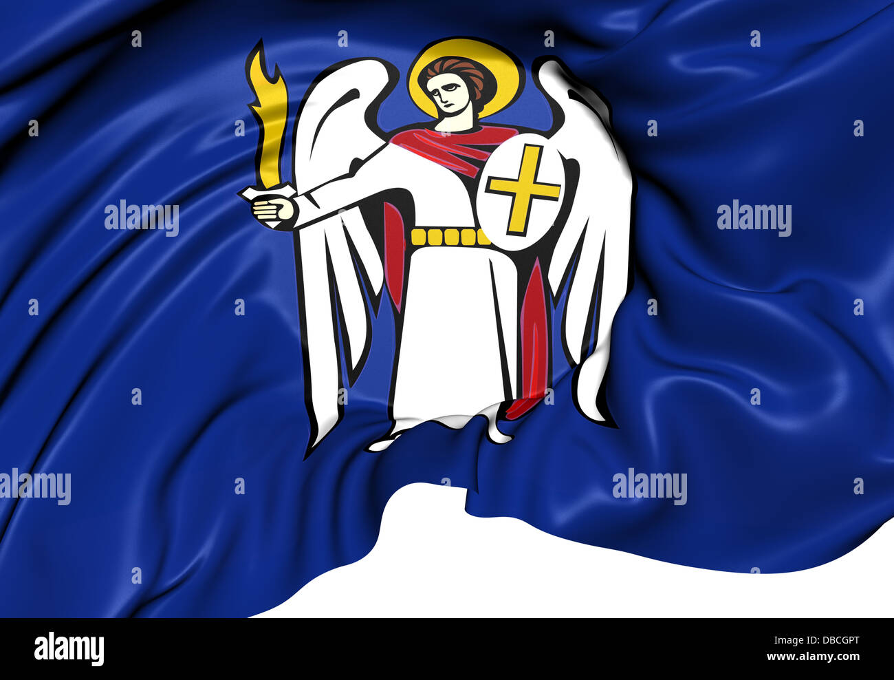Flag of Kiev, Ukraine. Close Up Stock Photo - Alamy