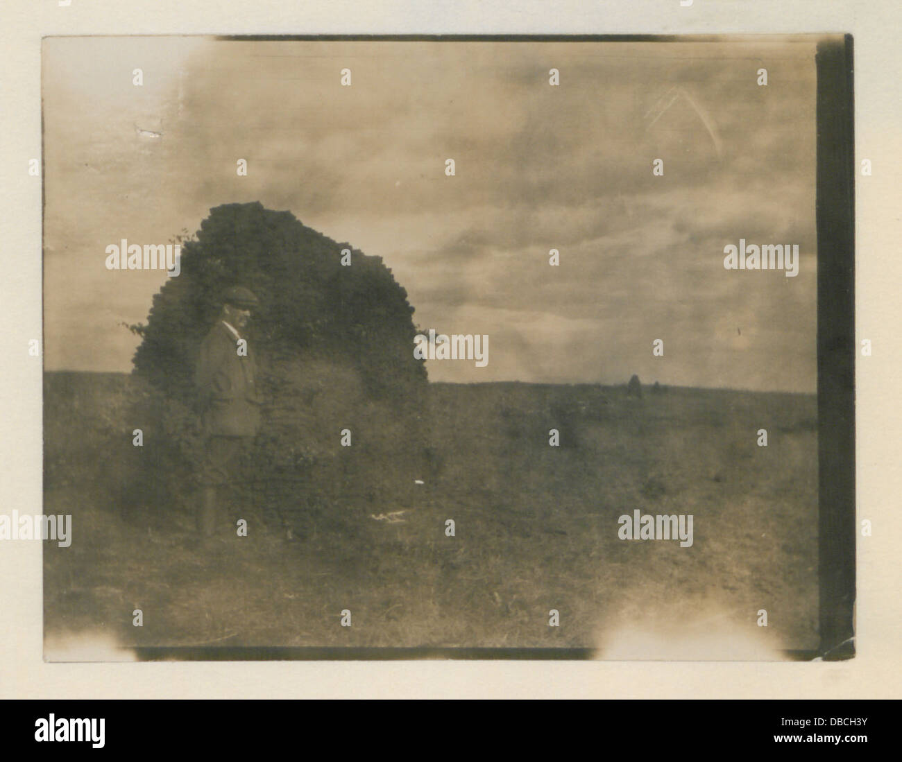 A photograph of peat manufacturing, depicting the process of extracting ...