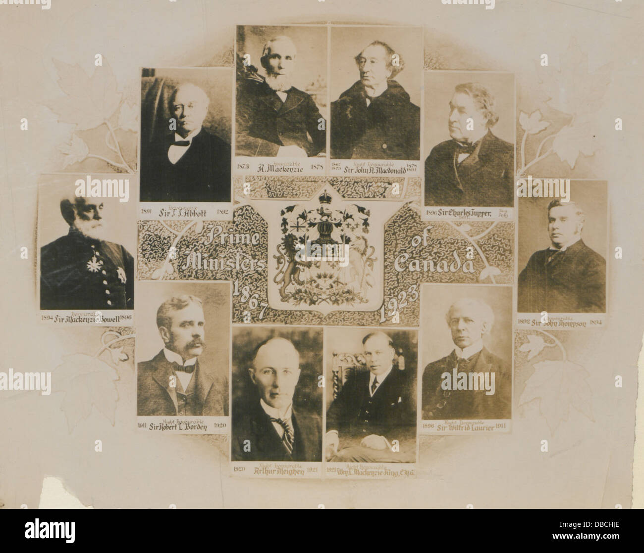 This photograph features a collection of Prime Ministers of Canada from ...