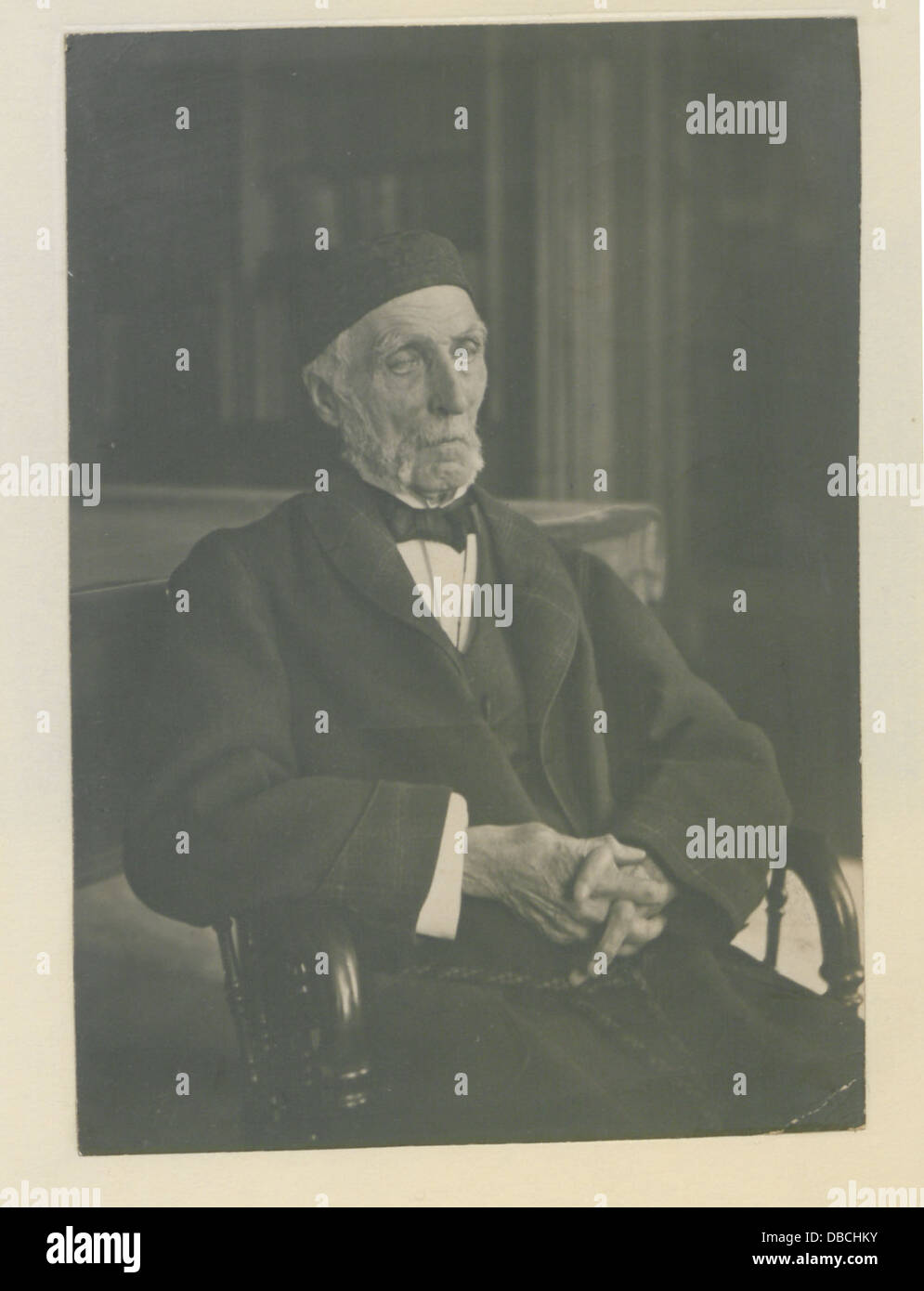 A photograph of Professor Goldwin Smith in his study, captured in a ...