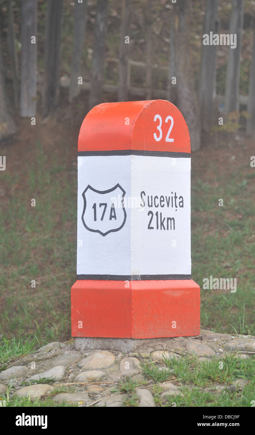 Milestone, Bukovina, Romania Stock Photo - Alamy