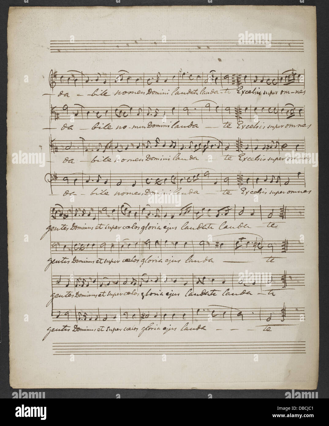 This manuscript, 'Laudate Pueri' by Samuel Webbe the Younger, is an ...