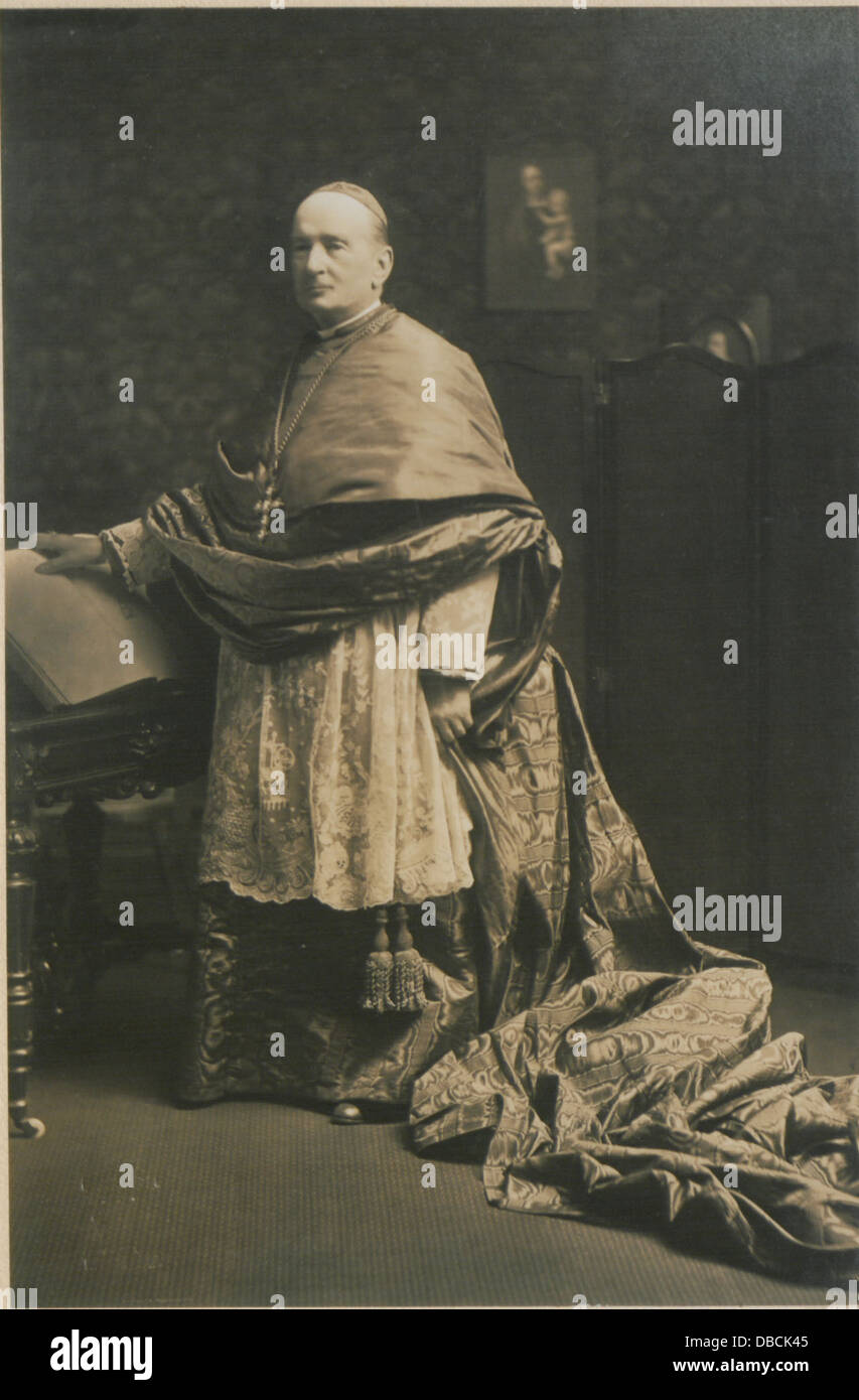 This image features a portrait of Cardinal Begin, a prominent religious ...