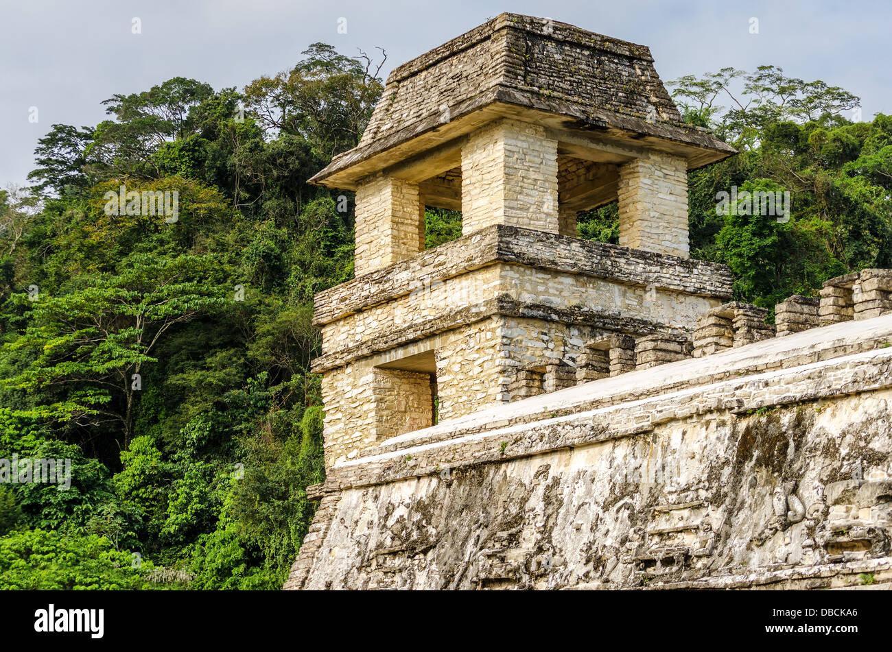 Mayan temples in the jungle at palenque in chiapas mexico hi-res stock ...