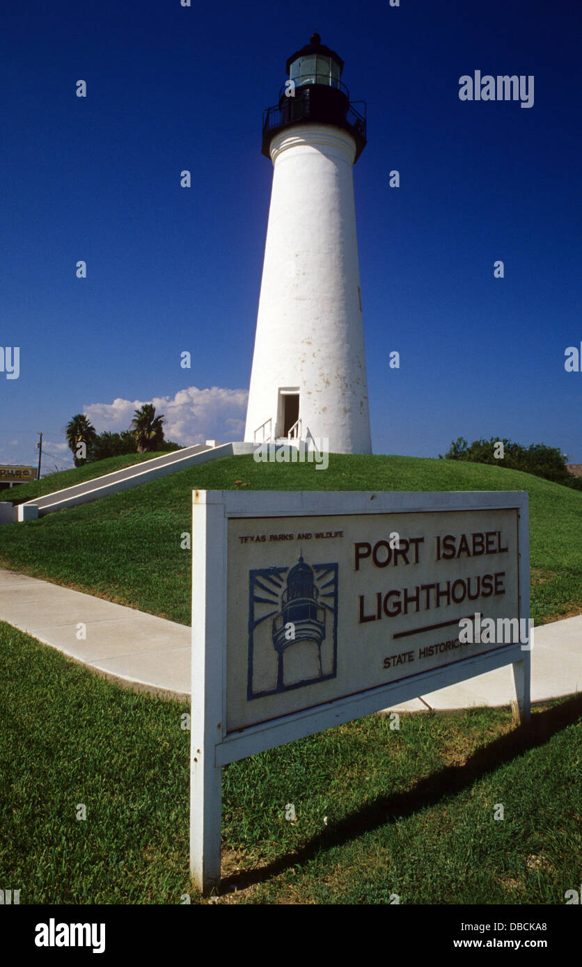 The lighthouse at Port Isabel Texas near South Padre Island Stock Photo ...
