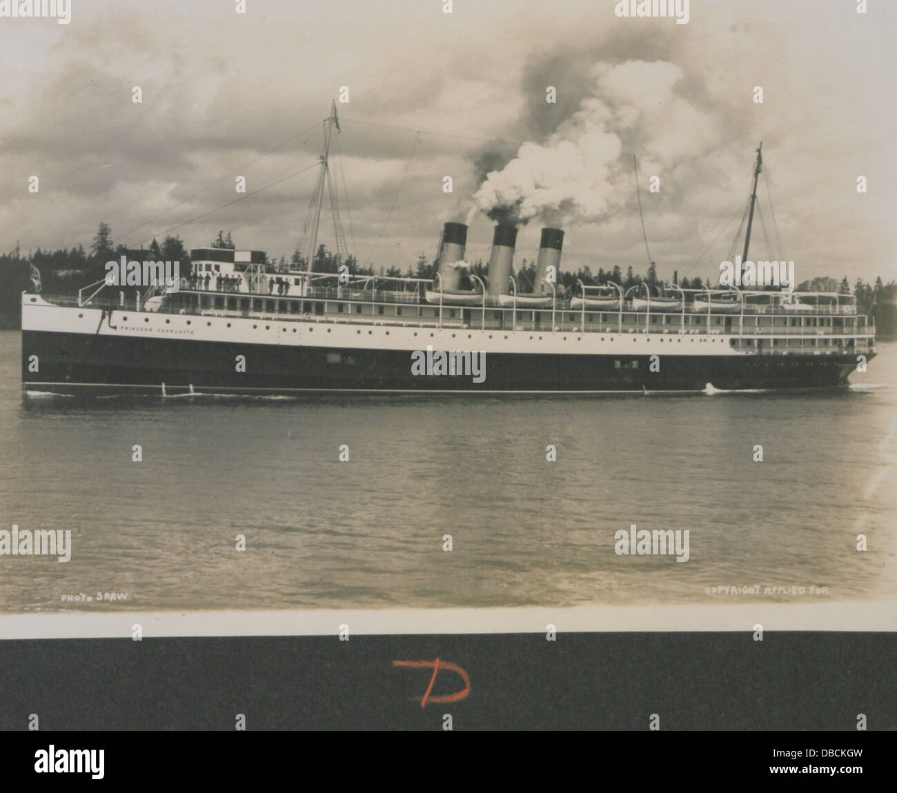 A historical photograph of the S.S. Princess Charlotte, a prominent ...