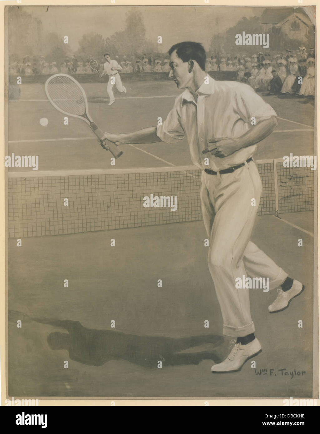 A photograph of a tennis match, capturing players in action on the ...