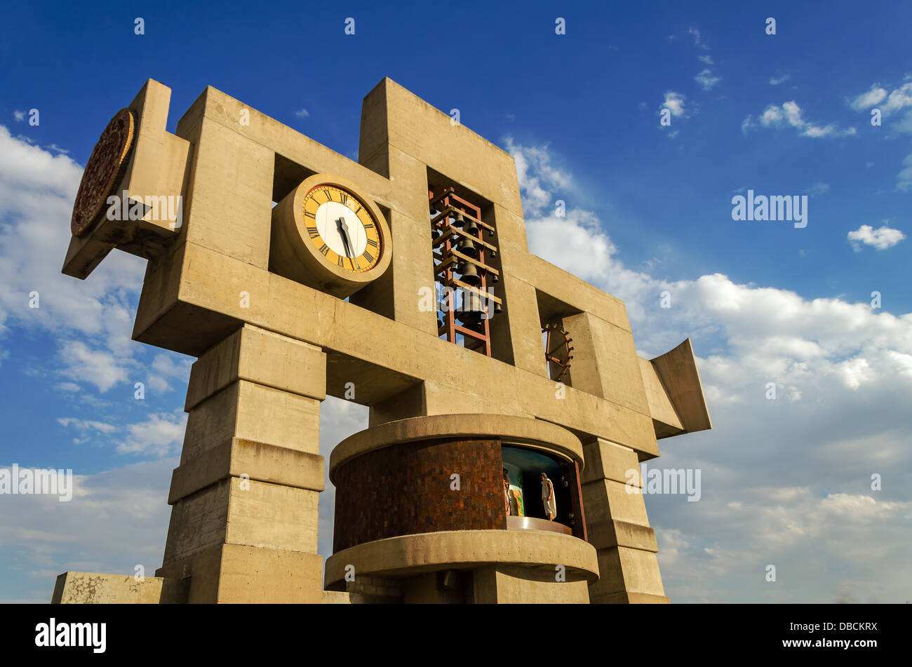 Large modern style cross outside the Basilica of Our Lady of Guadalupe ...