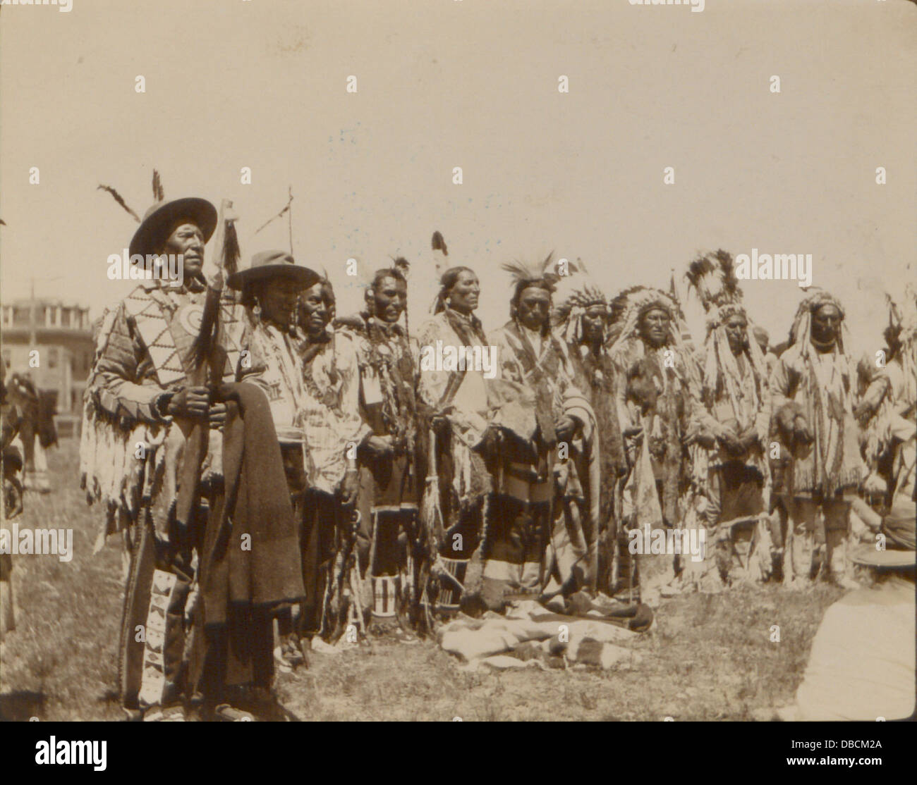 A historical photograph of the Horn Society of Alberta Indians ...