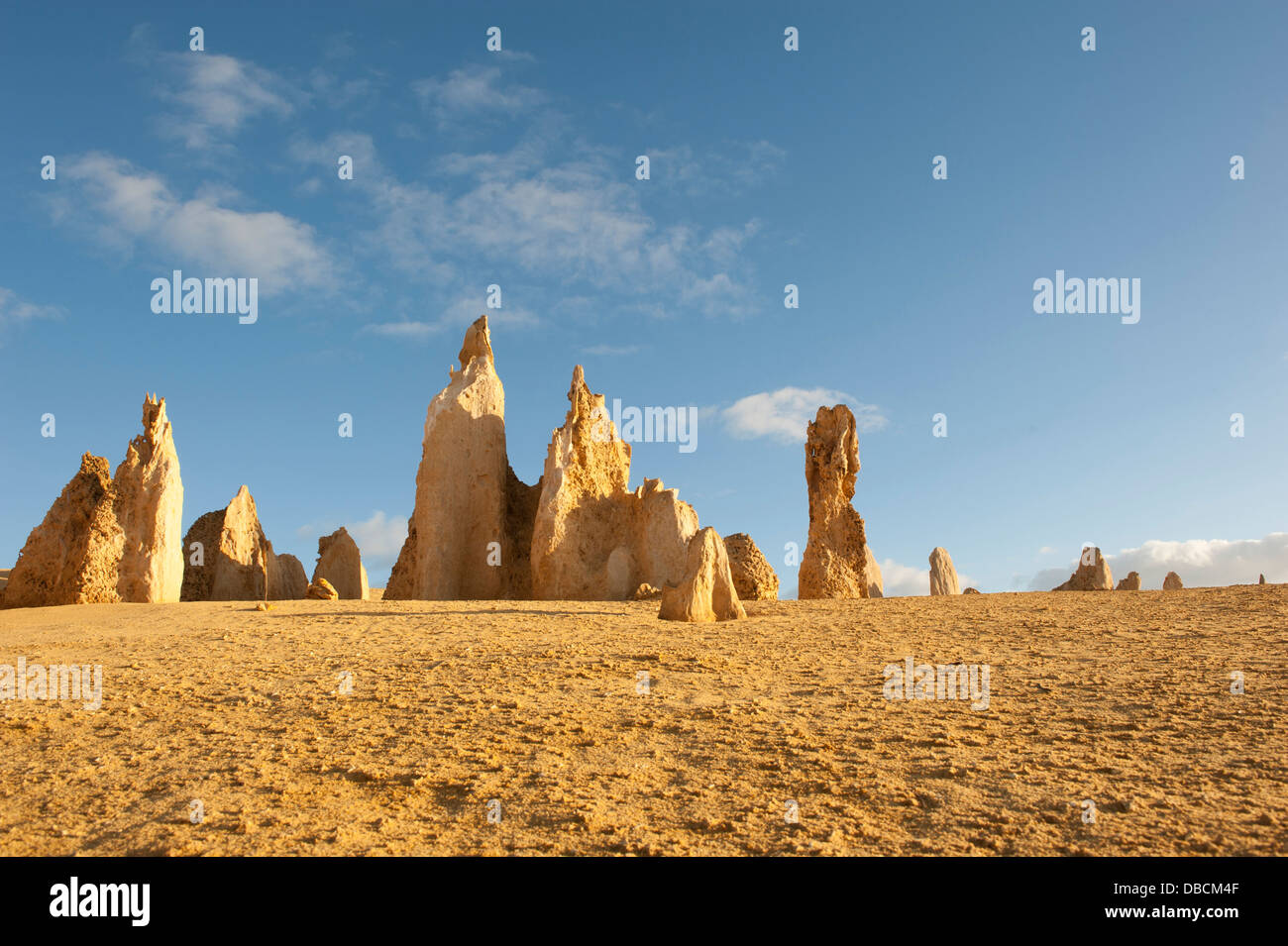 Sandstone pillars of the Pinnacles Desert in the heart of the Nambung ...