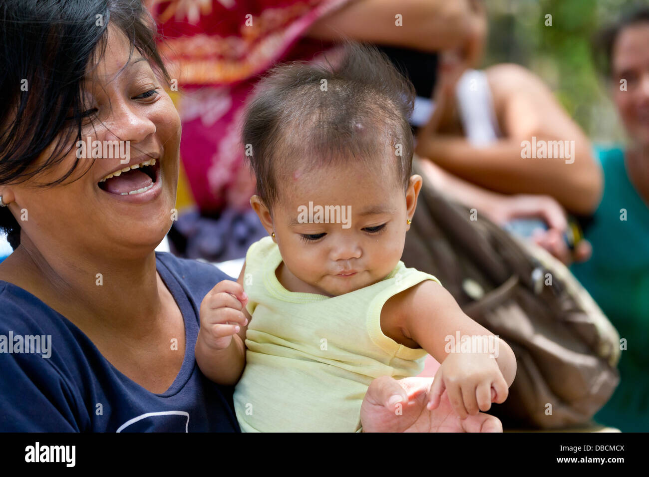 Filippina Woman with Baby on Bohol Island, Philippines Stock Photo - Alamy