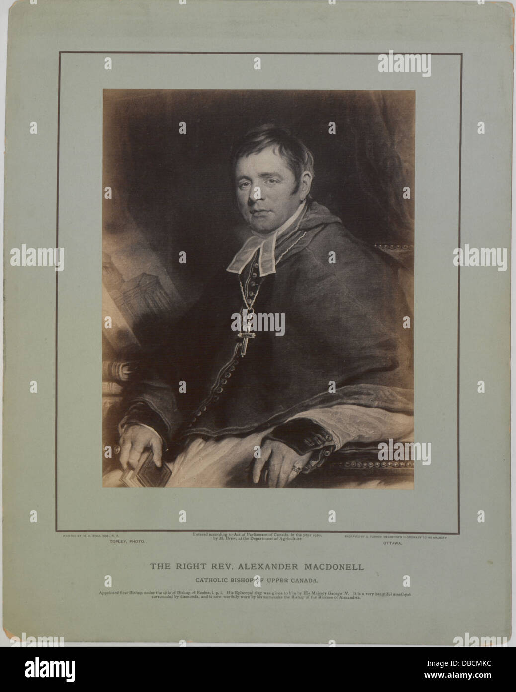 A portrait of The Right Reverend Alexander Macdonnell, a historical ...