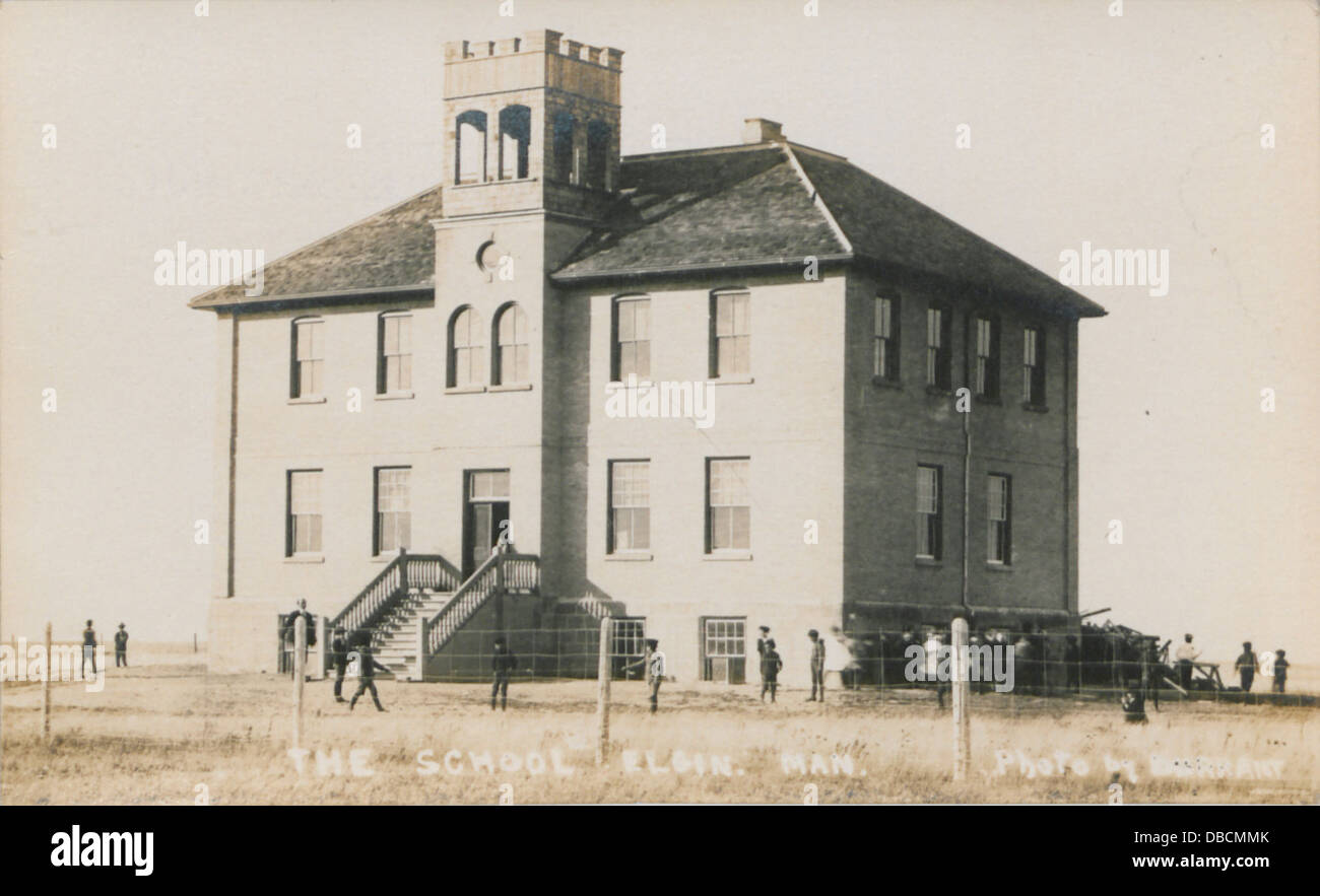 This image shows 'The School' in Elgin, providing a glimpse into early ...