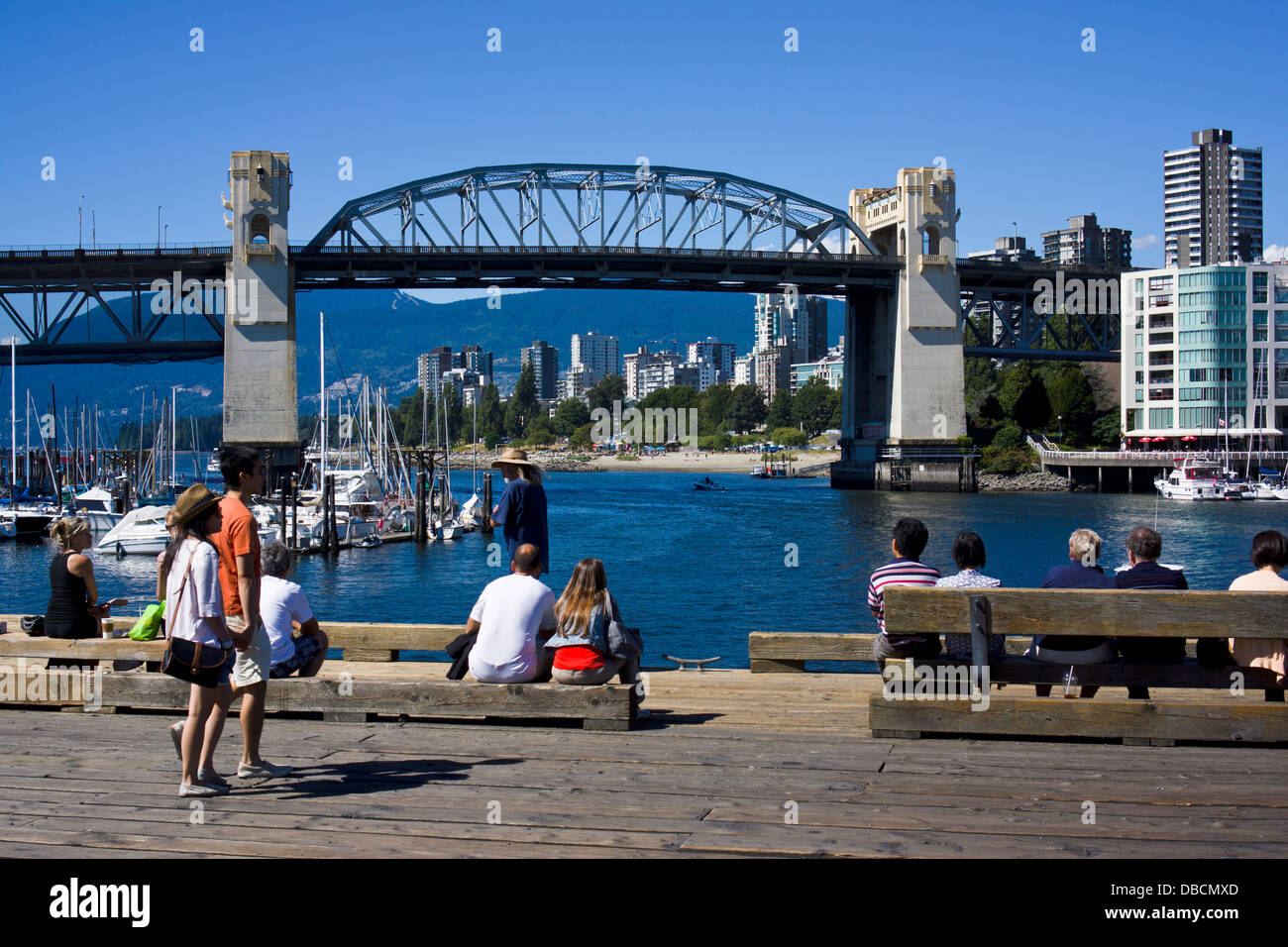 Vancouver the burrard street bridge from the granville bridge hi-res ...