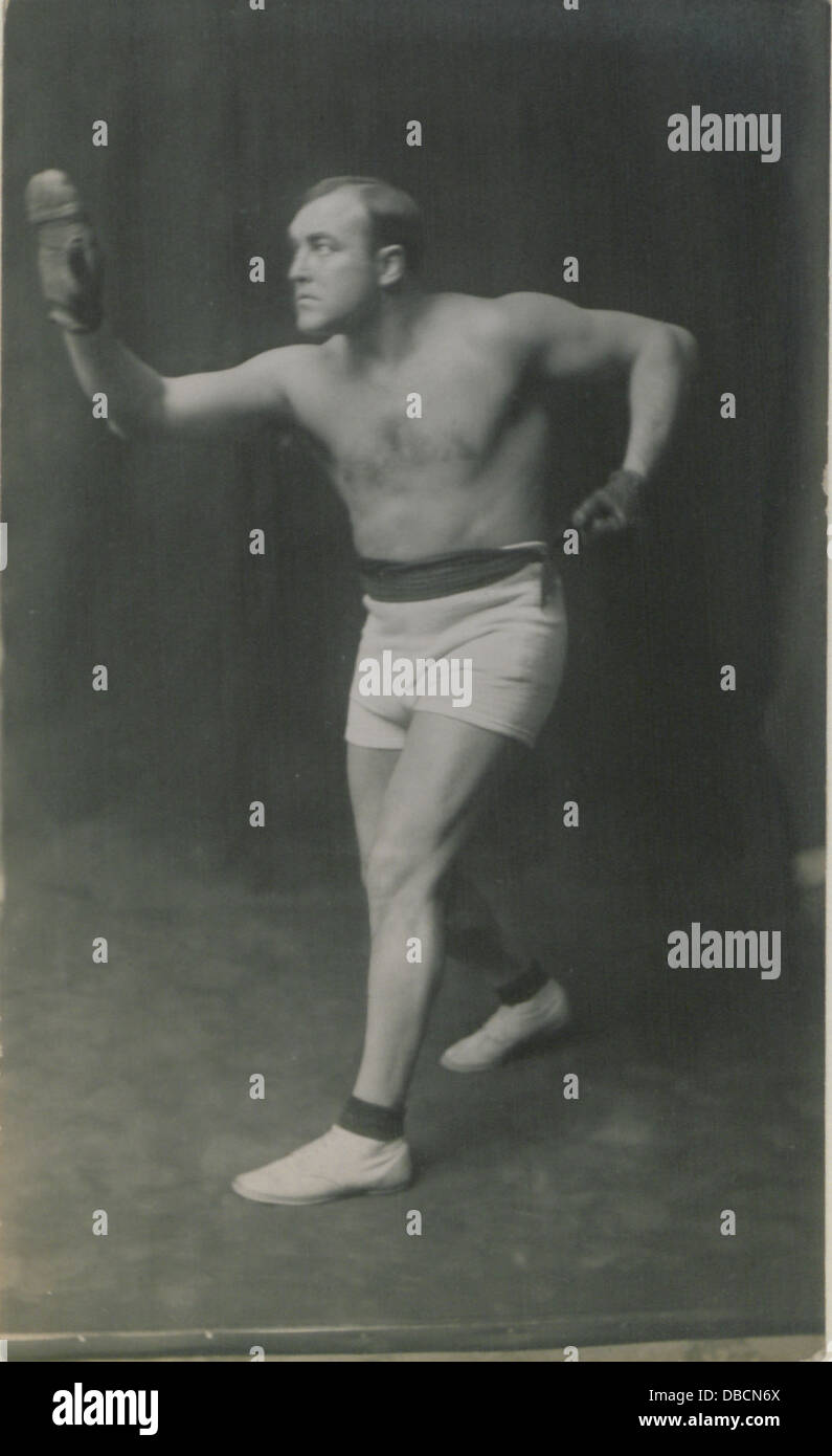 A photograph of Tommy Burns, a renowned figure in boxing history ...