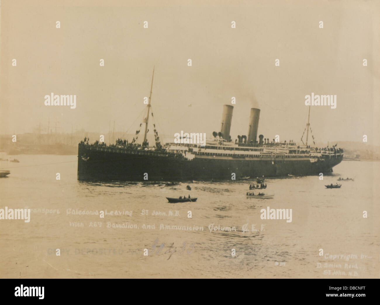 A photograph of the Transport Caledonia departing from St. John, New ...