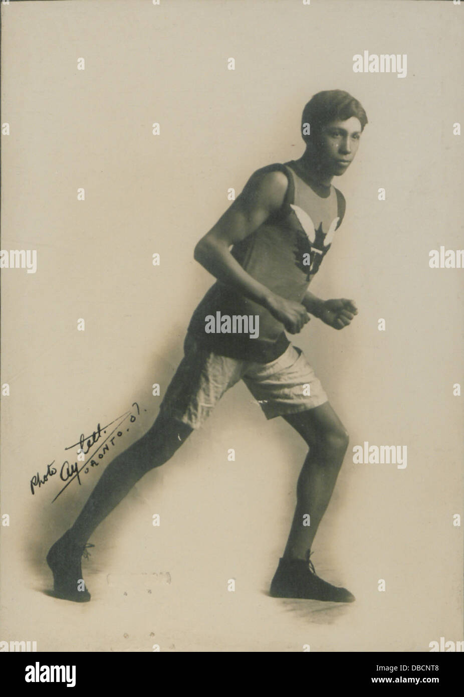 A photograph of Tom Longboat, a Canadian long-distance runner, known ...