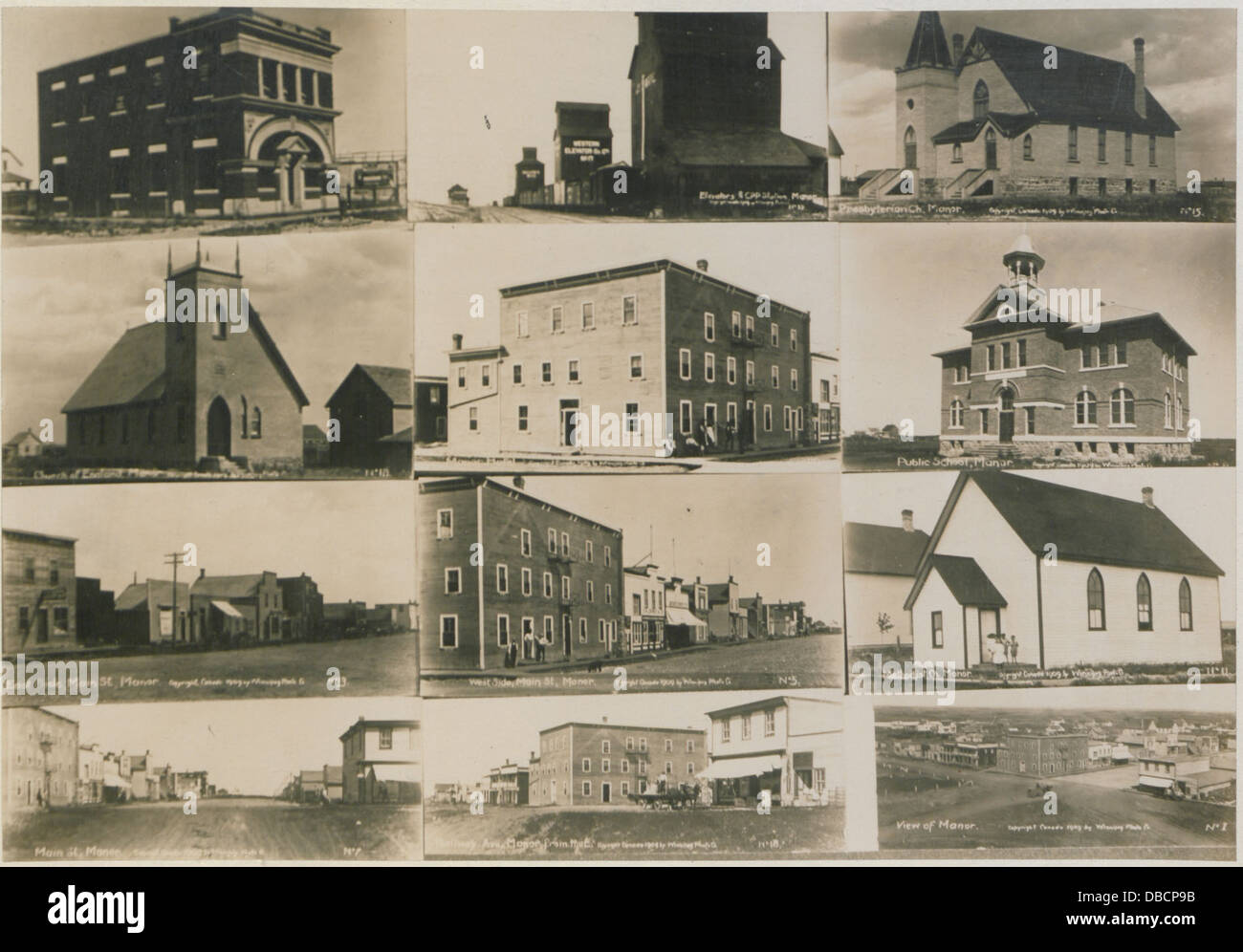 A series of photographs depicting the rural town of Manor, Saskatchewan ...