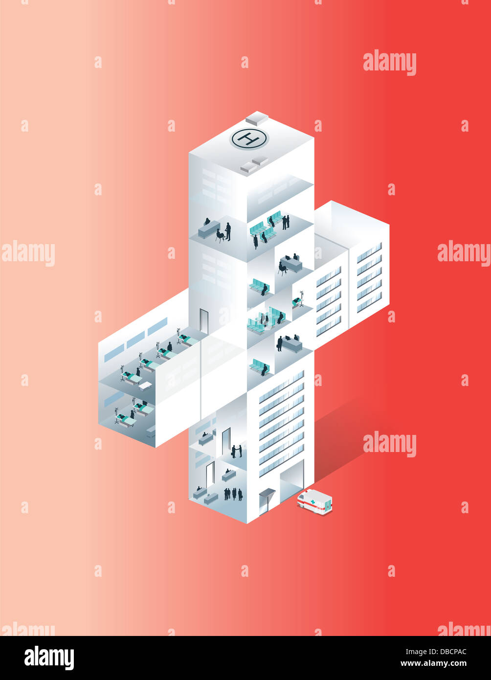 Illustrative image of plus symbol representing hospital Stock Photo - Alamy