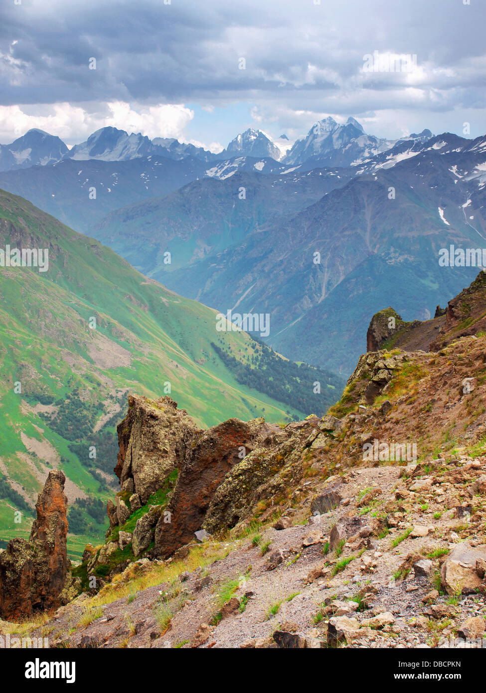 High rocks in the mountain valley Stock Photo - Alamy