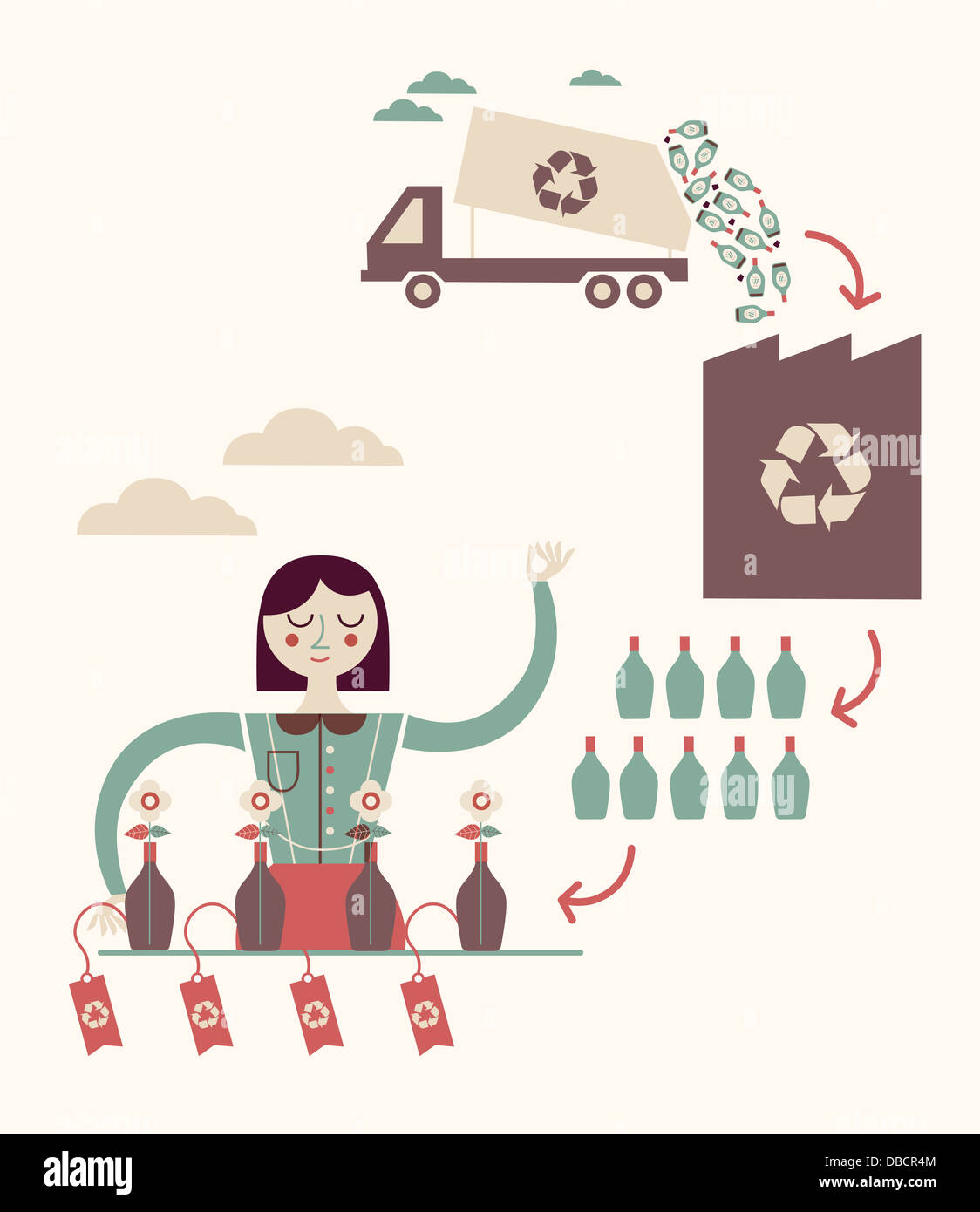 Illustration of recycling concept Stock Photo - Alamy