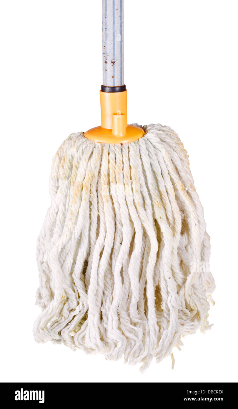 cotton mop isolated on white background Stock Photo - Alamy