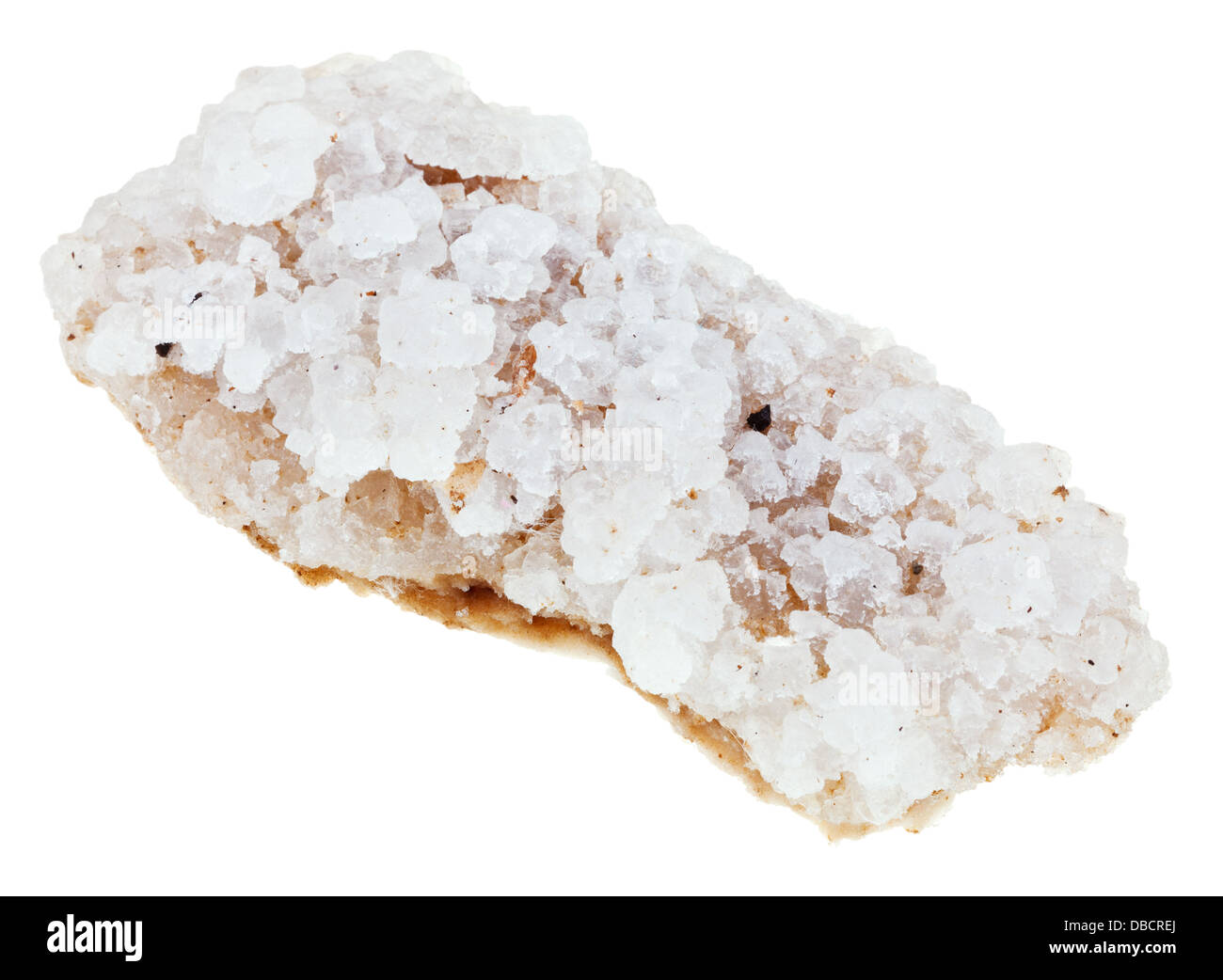 crystals of sea salt from Dead Sea coast isolated on white background ...