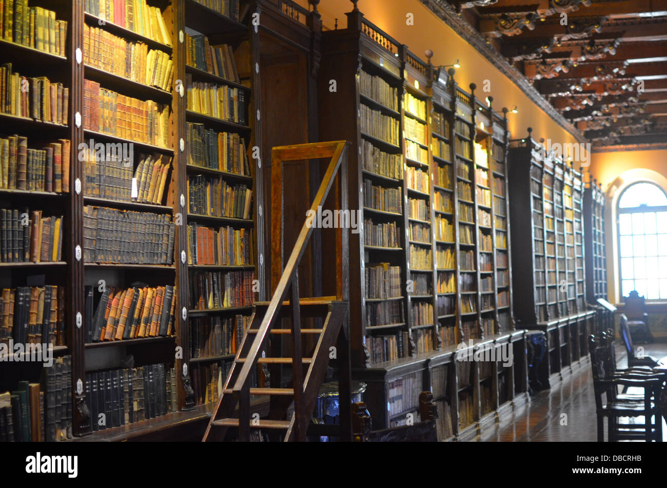 Old books in the library of the Santo Domingo convent, Lima, Peru Stock ...