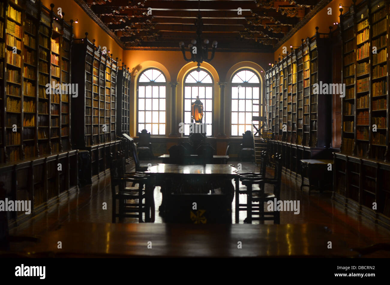 Old books in the library of the Santo Domingo convent, Lima, Peru Stock ...