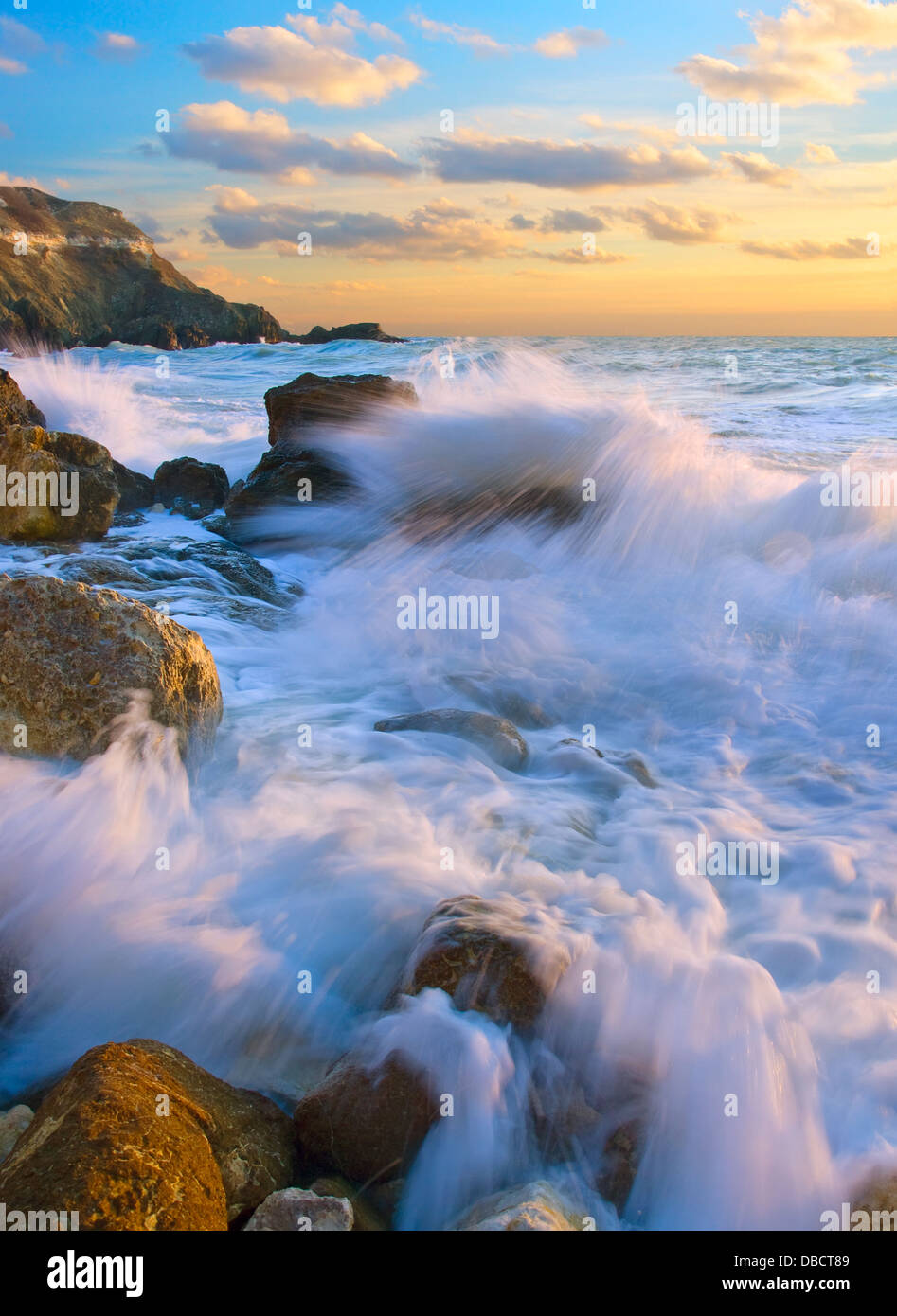 Beautiful seascape during sunset Stock Photo - Alamy