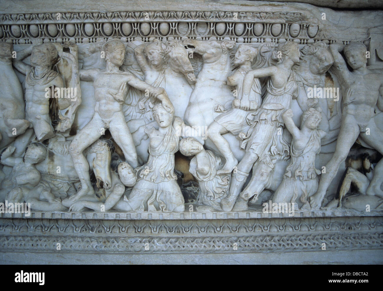 Marble Dionysiac themed sarcophagus in Thessaloniki, Macedonia, Greece ...