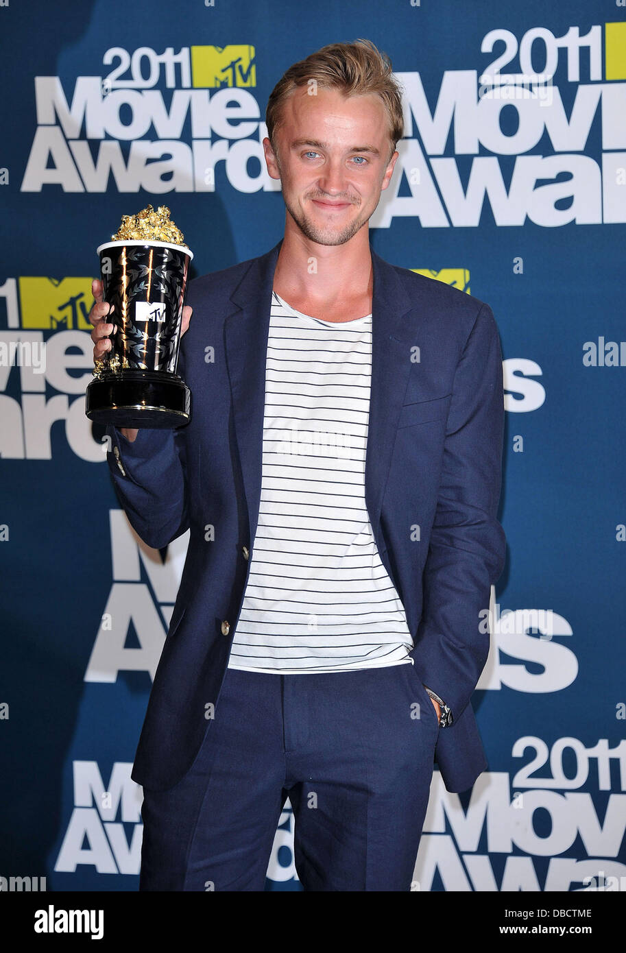 Tom Felton 2011 MTV Movie Awards held at the Gibson Amphitheatre ...