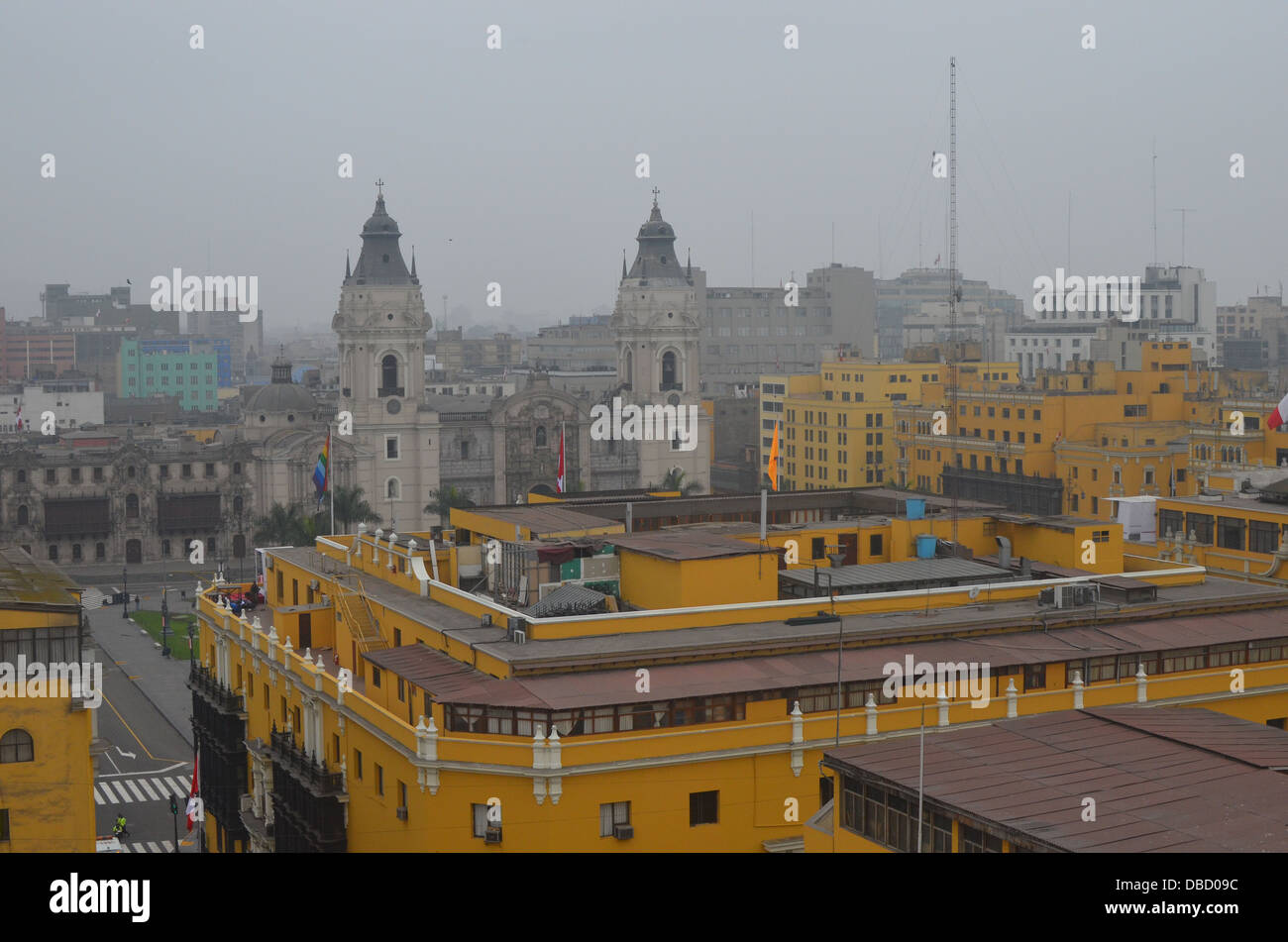 Views across the buildings of downtown Lima, from the Santo Domingo ...