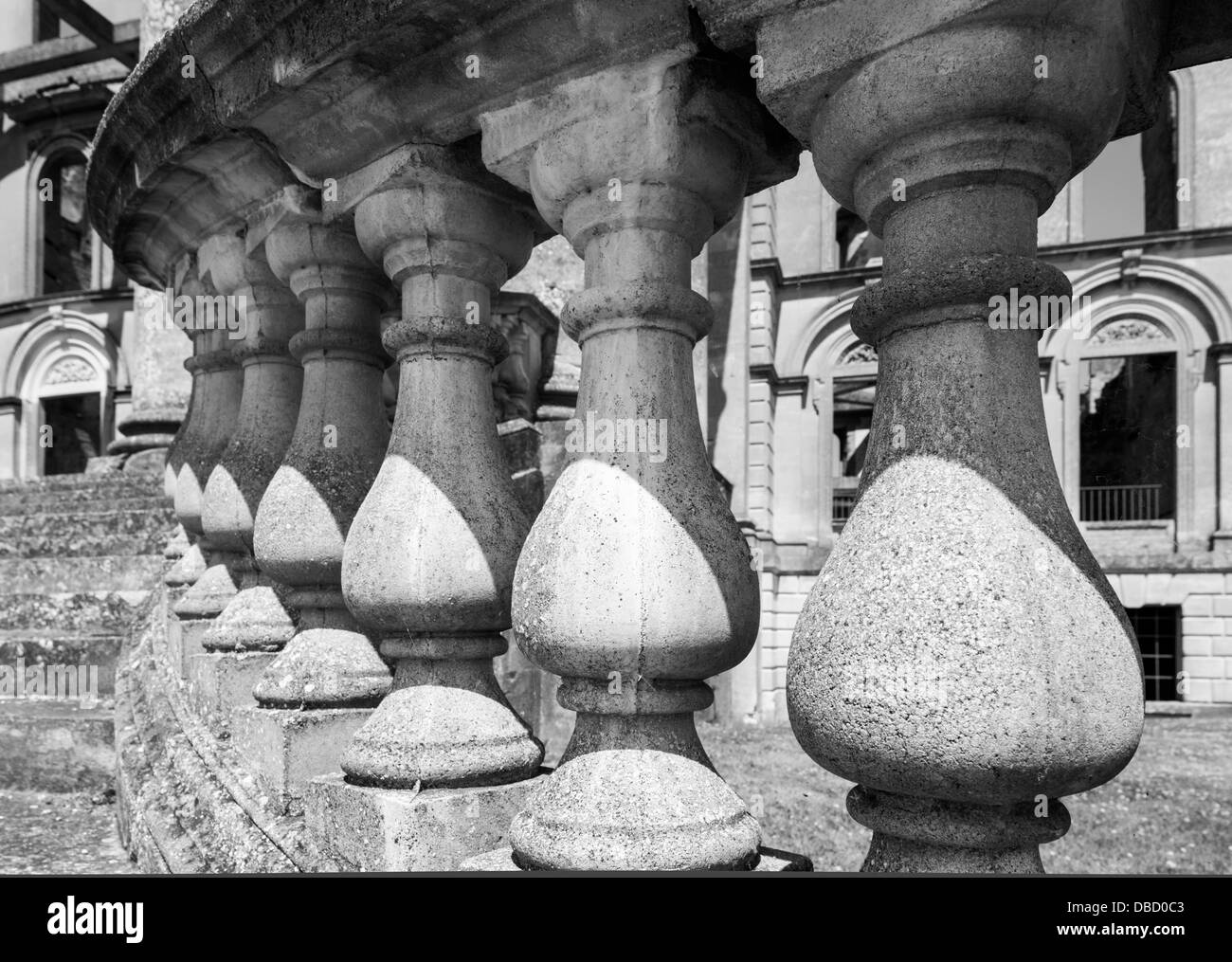Stone Balustrades in monochrome at Whitley Court, Worcestershire ...