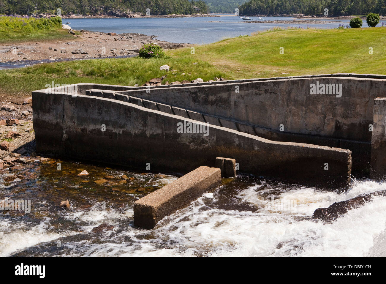 A fish ladder is pictured in Somesville on Mount Desert Island in Maine ...