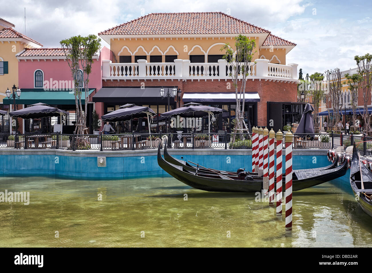 Waterside scene at the newly constructed Venice themed shopping mall ...