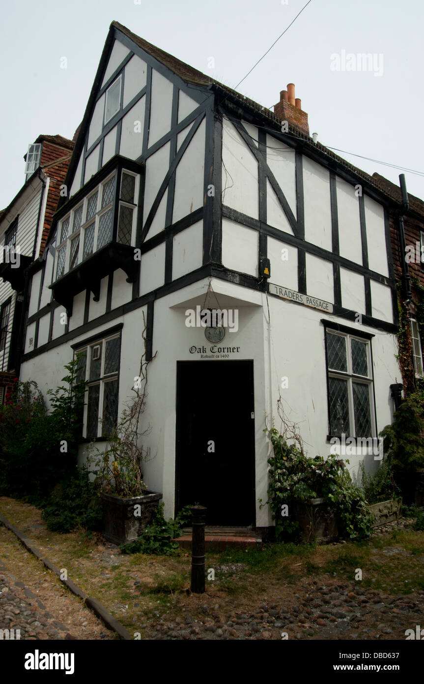 Rye east Sussex coastal cinque port ancient medieval town. Oak Corner ...
