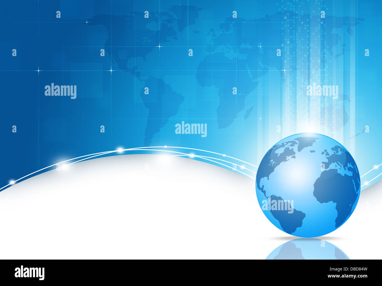 abstract digital business world technology blue background Stock Photo ...