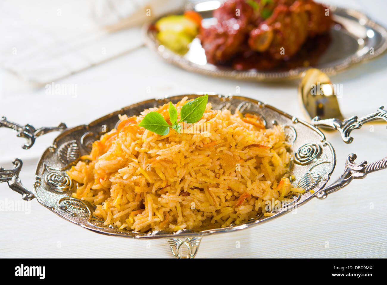 Biryani chicken rice with traditional india food Stock Photo - Alamy