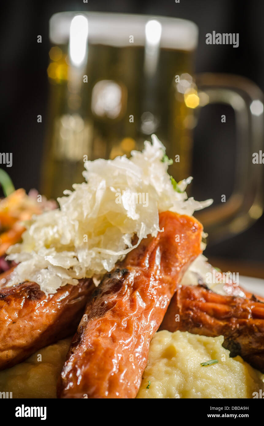 Bangers and mash detail Stock Photo - Alamy