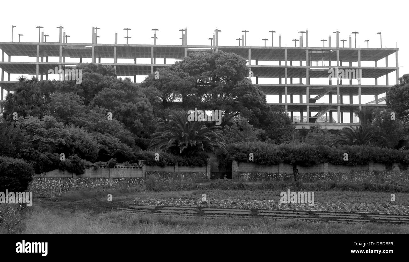 Abandoned apartment property development project, a sign of the ...